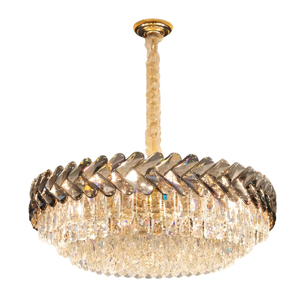 Solis Chandelier – Gold Crystal LED Fixture for Modern Living Rooms ...