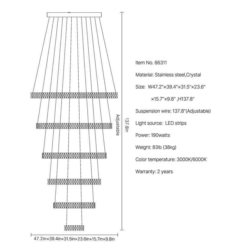 Dreams Chandelier - Large Living Room Crystal Light Fixtures