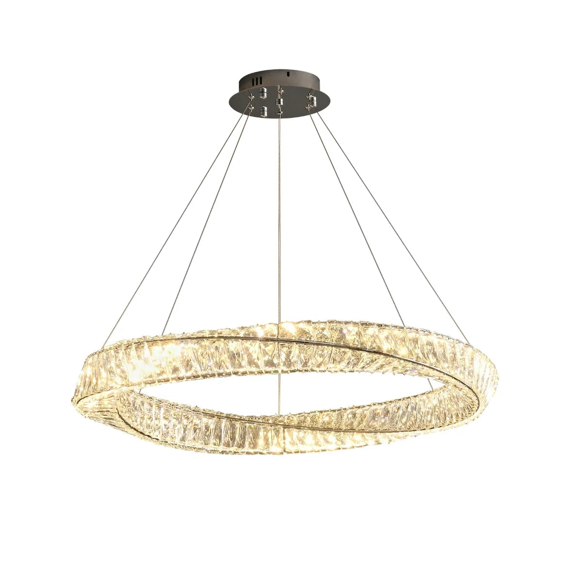 Luxury Elaris Ring Chandelier – Chrome Frame with K9 Crystal LED